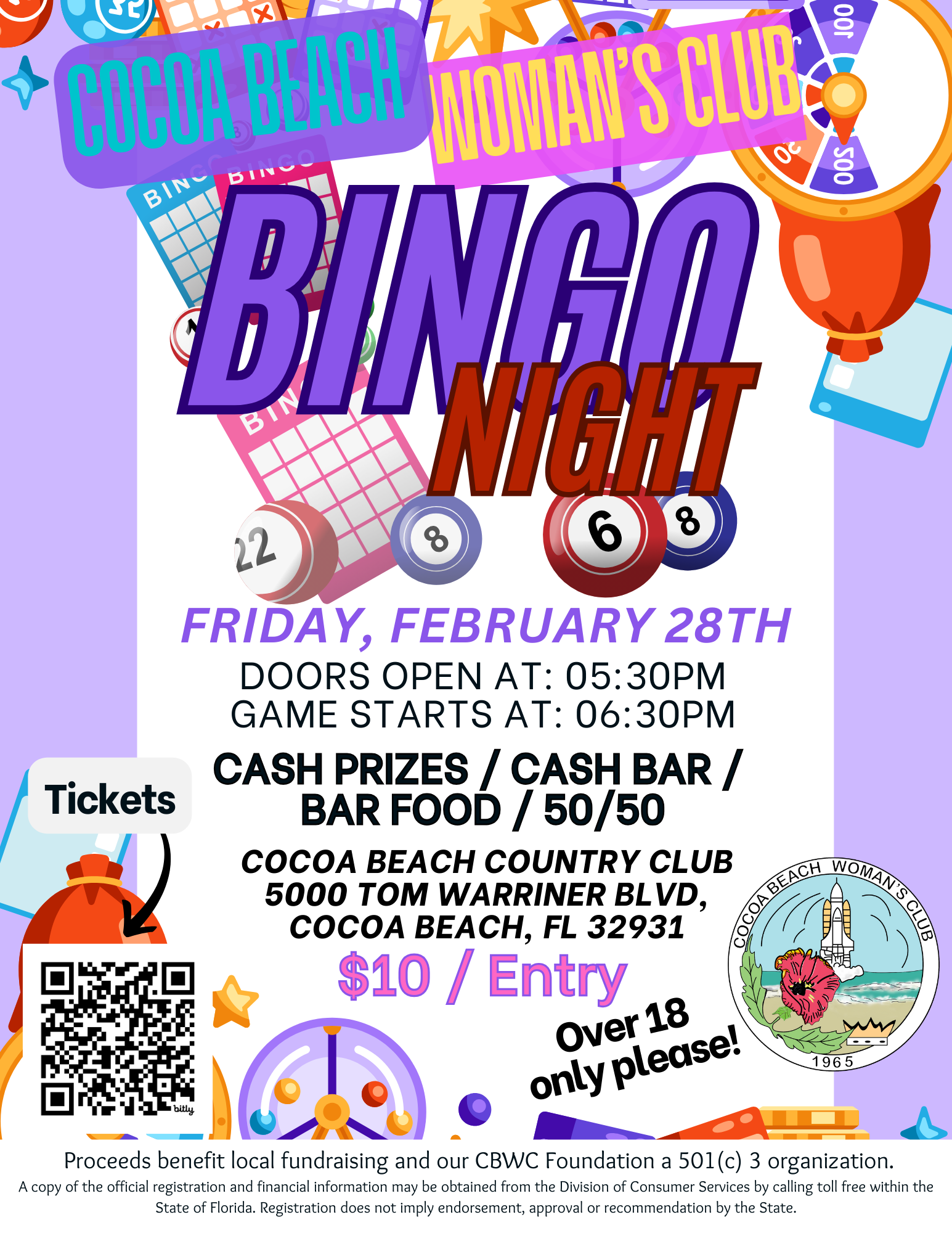 Bingo Night! – 28th February – Cocoa Beach Woman's Club
